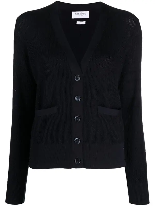 Thom Browne V-neck Virgin Wool Cardigan