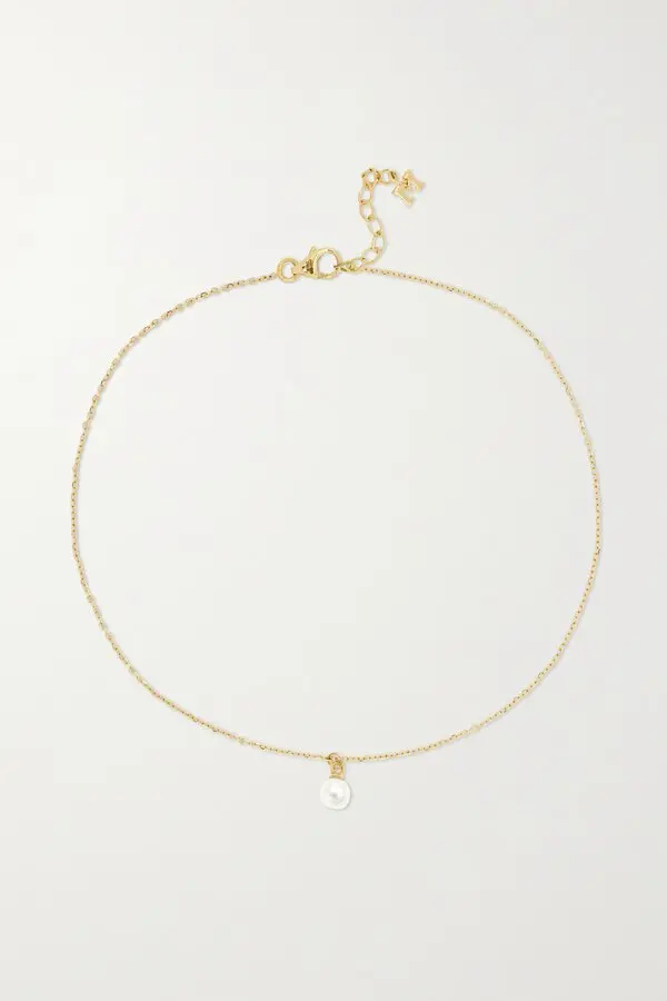 Mateo 14-karat Pearl Anklet - Gold