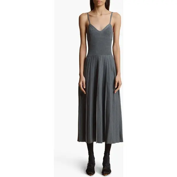 Khaite Elio Wool Blend Sweater Dress - Sterling
