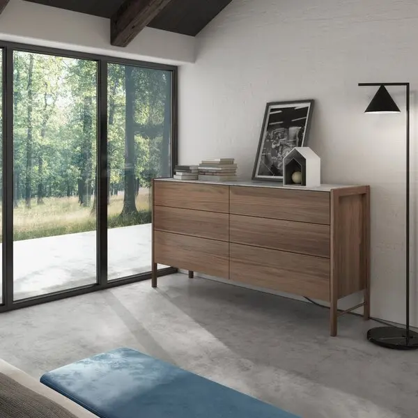 HUPPE Frida Six Drawer Dresser With Natural Stone