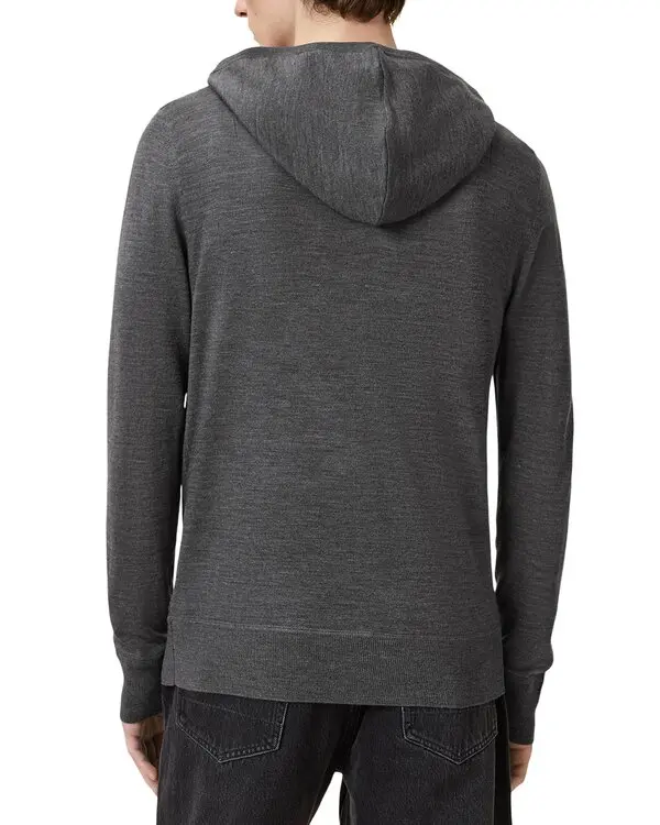 ALLSAINTS Mode Merino Wool Slim Fit Full Zip Hoodie - Monument Grey