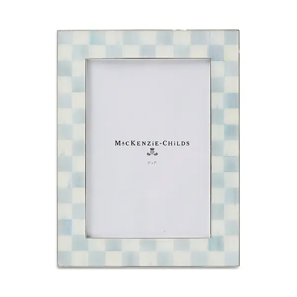 MACKENZIE-CHILDS Sterling Check Silver Plated 5x7 Frame - Multi