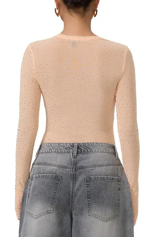 AFRM Kaylee Rhinestone Mesh Top