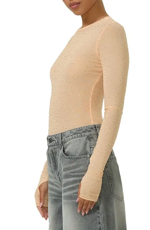 AFRM Kaylee Rhinestone Mesh Top