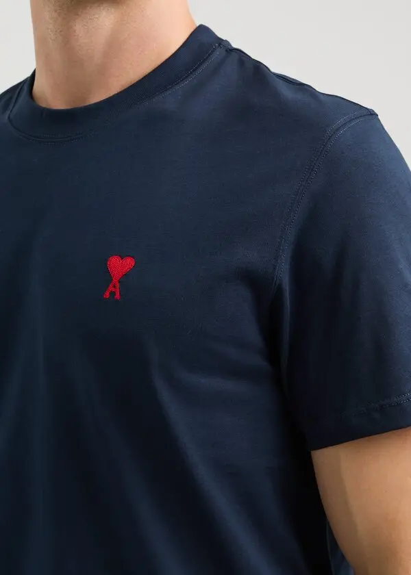 AMI Paris Logo-embroidered Cotton T-shirt