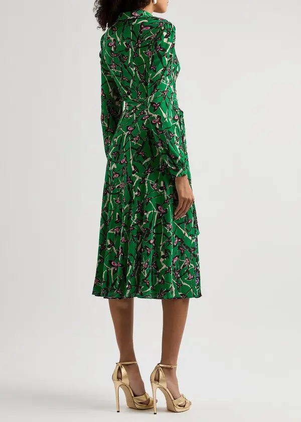 phoenix reversible mesh wrap dress Diane Von Furstenberg Phoenix Reversible Mesh Wrap Dress In Green - 35% Off