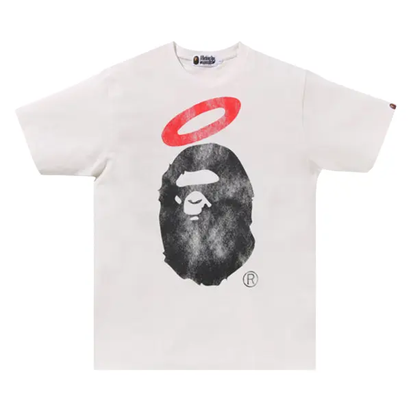 A BATHING APE X Union Pigment Dyed Ape Head Tee - White