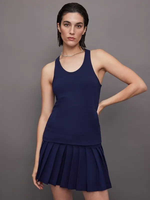 Norma Kamali Racer Tailored Terry Tank Top