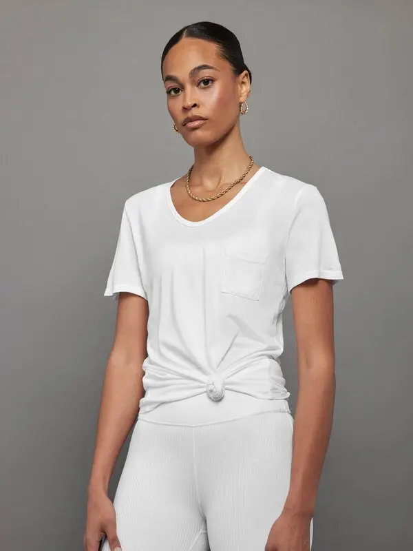 Carbon38 Short Sleeve Pocket T-shirt - White