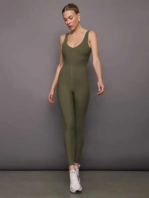 Carbon38 Melt V-neck Jumpsuit - Olive