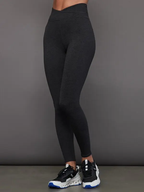 Carbon38 Wrap Legging In Heather Melt - Charcoal Heather