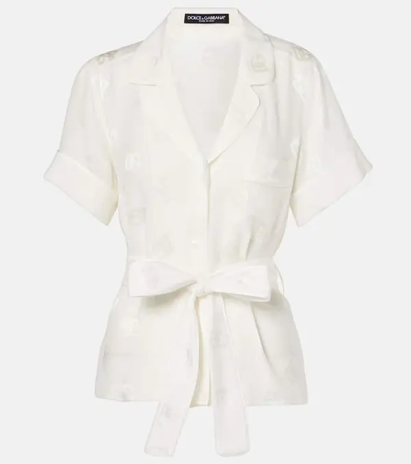 Dolce & Gabbana Dg Silk Pajama Shirt - White