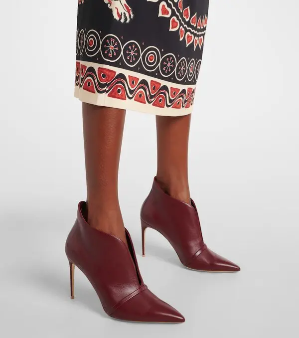 MALONE SOULIERS Loren Leather Ankle Boots - Red
