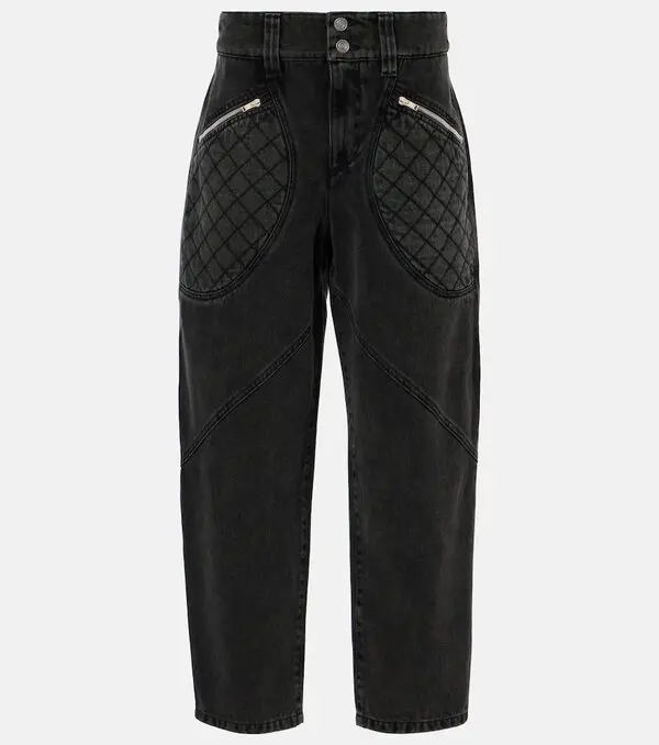 Isabel Marant Étoile Catarina Paneled Tapered Jeans - Black