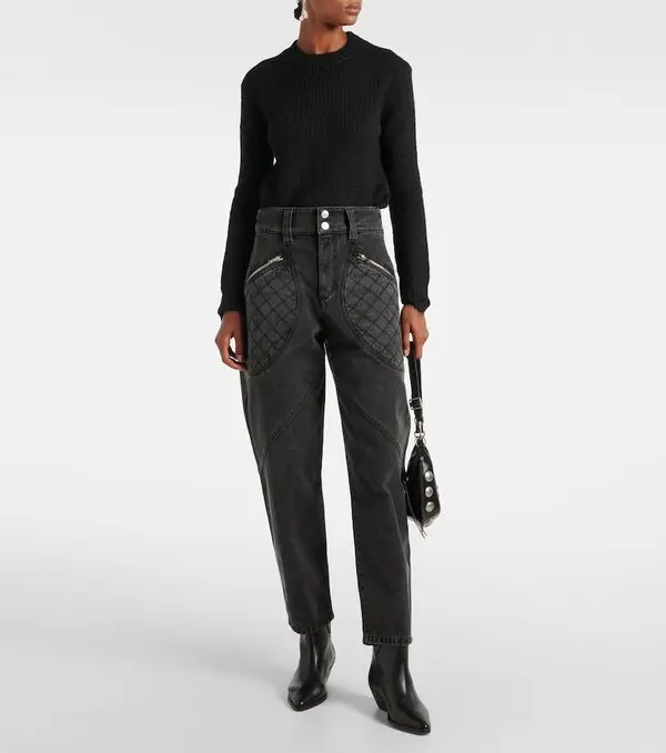 Isabel Marant Étoile Catarina Paneled Tapered Jeans