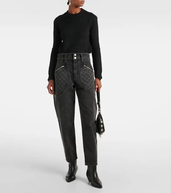 Isabel Marant Étoile Catarina Paneled Tapered Jeans