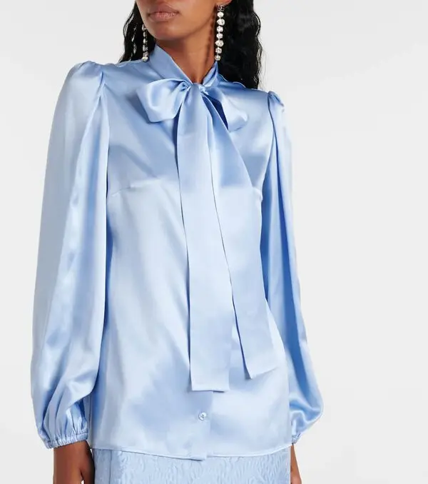 Dolce & Gabbana Bow-detail Silk Satin Blouse
