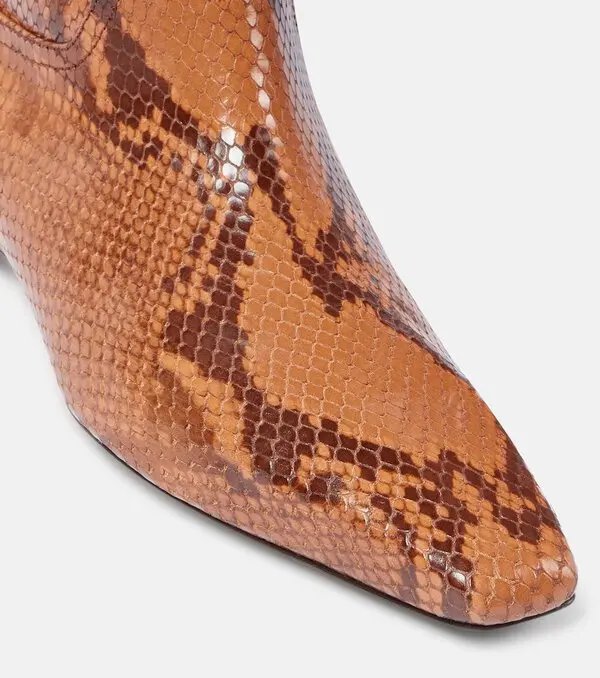 Paris Texas Bettina Snake-effect Knee-high Leather Boots - Brown