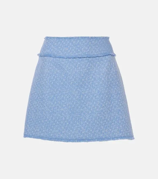 Dolce & Gabbana Wool-blend Tweed Mini Skirt - Blue