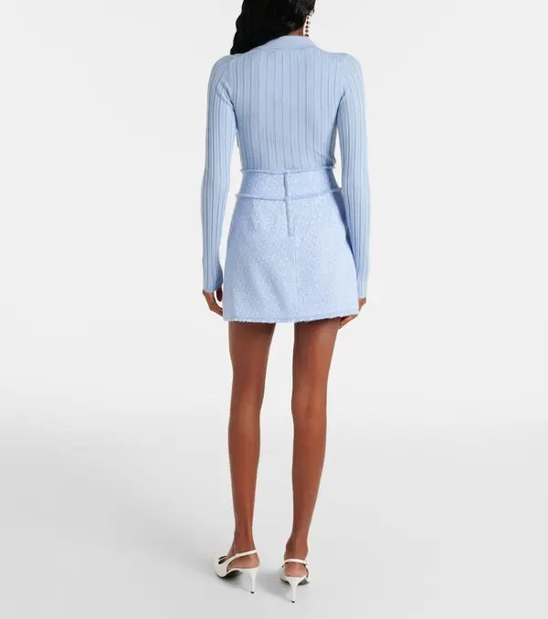 Dolce & Gabbana Wool-blend Tweed Miniskirt - Blue