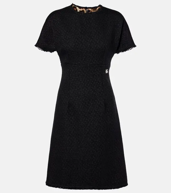 Dolce & Gabbana Wool-blend Tweed Mini Dress - Black