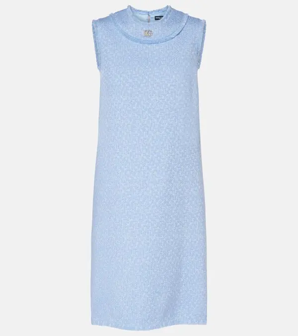 Dolce & Gabbana Dg Wool-blend Tweed Minidress - Blue