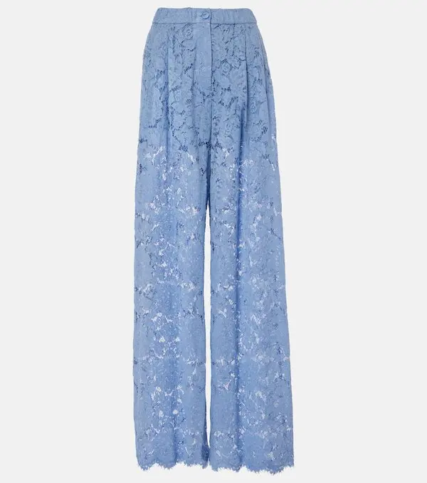 Dolce & Gabbana Lace Wide-leg Pants - Blue