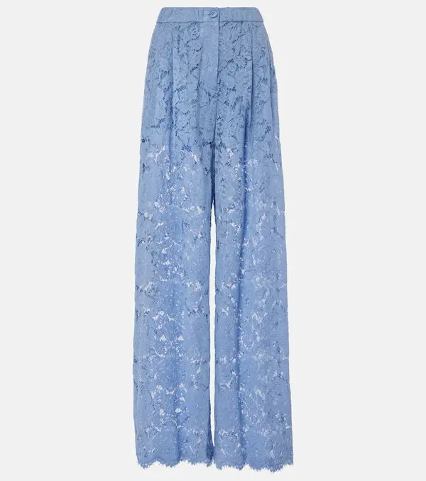 Dolce & Gabbana Lace Wide-leg Pants - Blue