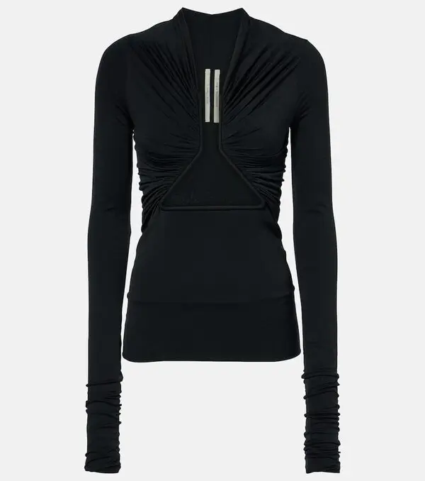 Rick Owens Cutout Cupro Jersey Top