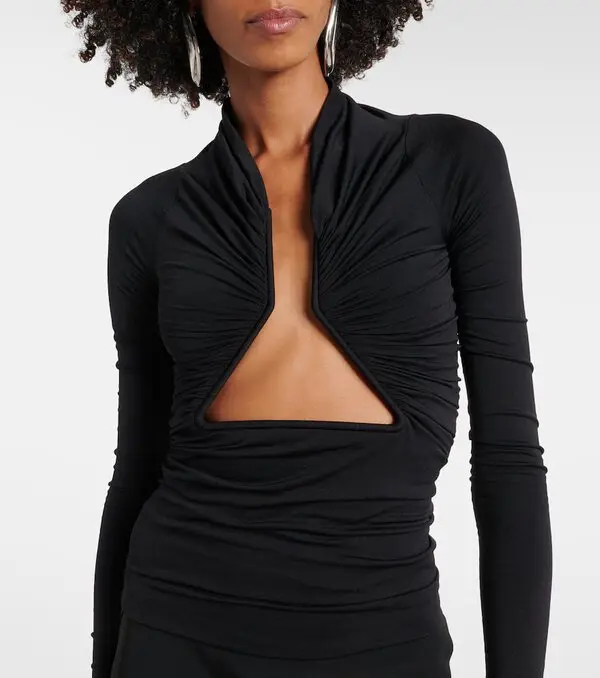 Rick Owens Cutout Cupro Jersey Top