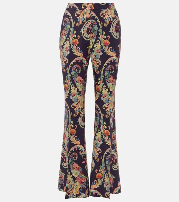 Etro Paisley Flared Trousers - Blue
