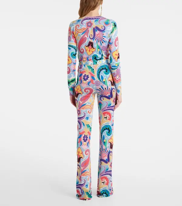Etro Paisley High-rise Flared Pants - Multicoloured