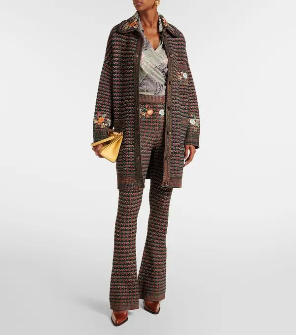 Etro Embroidered Coat - Brown