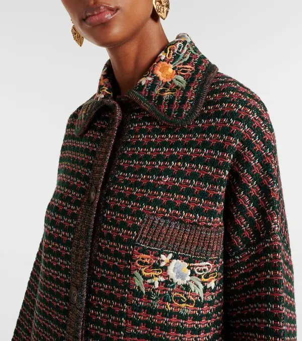 Etro Embroidered Coat - Brown