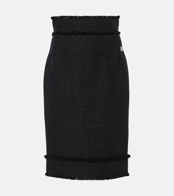 Dolce & Gabbana Wool-blend Tweed Pencil Skirt - Black