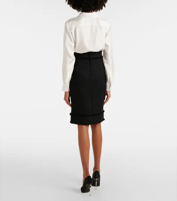 Dolce & Gabbana Wool-blend Tweed Pencil Skirt