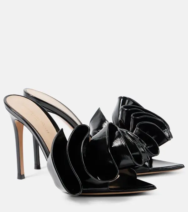 GIANVITO ROSSI Gabrielle 105 Leather Mules - Black