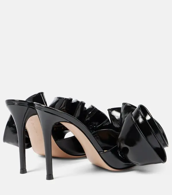 GIANVITO ROSSI Gabrielle 105 Leather Mules - Black