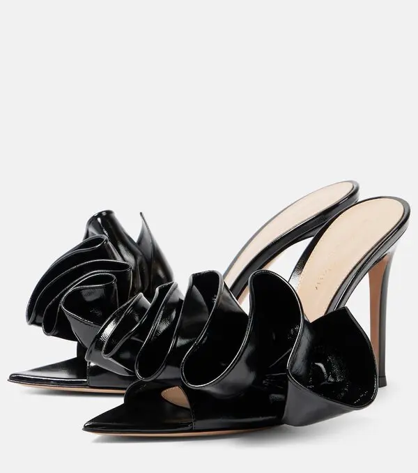 GIANVITO ROSSI Gabrielle 105 Leather Mules - Black