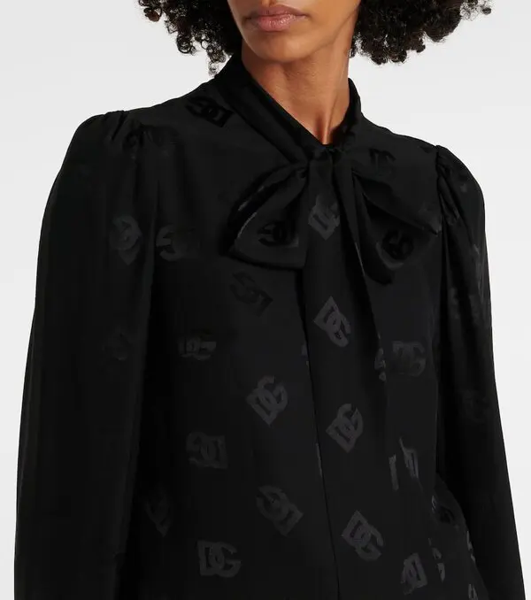 Dolce & Gabbana Dg Bow-detail Silk Blouse