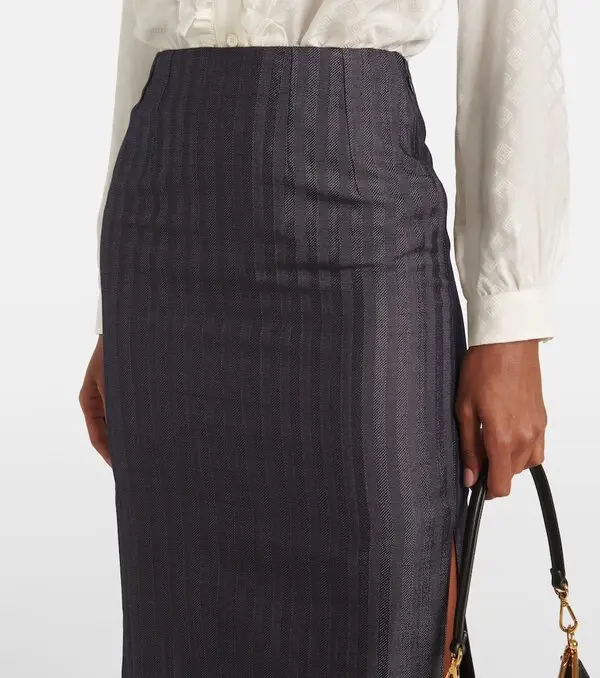 Etro Wool-blend Pencil Skirt - Blue