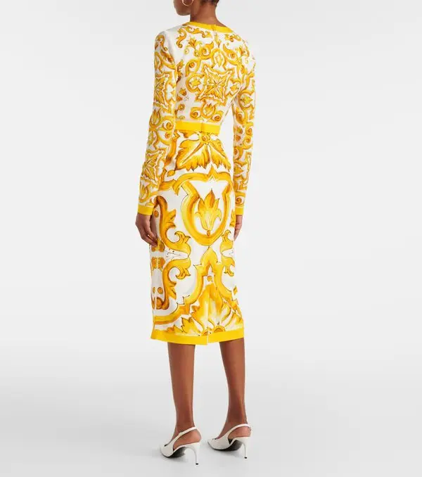 Dolce & Gabbana Long Sleeve Dress - Yellow - 30% Off | Editorialist