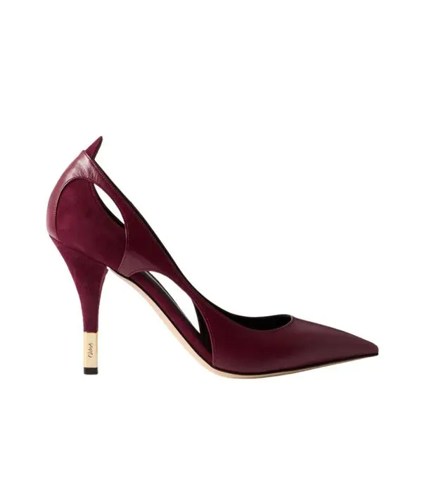 Chloé Saada Suede-trimmed Leather Pumps