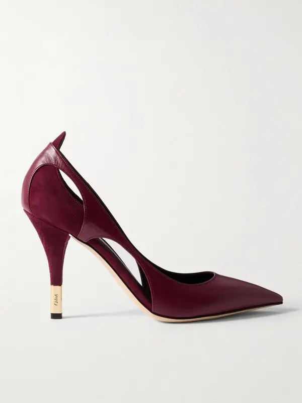 Chloé Saada Suede-trimmed Leather Pumps