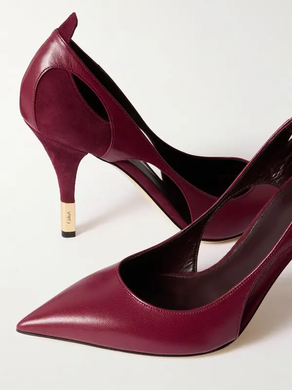 Chloé Saada Suede-trimmed Leather Pumps