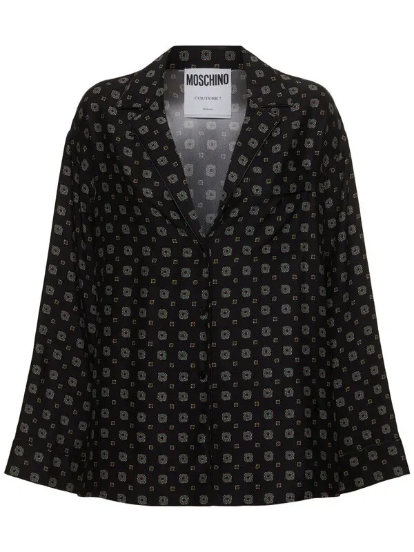 Moschino Printed Silk Satin Shirt