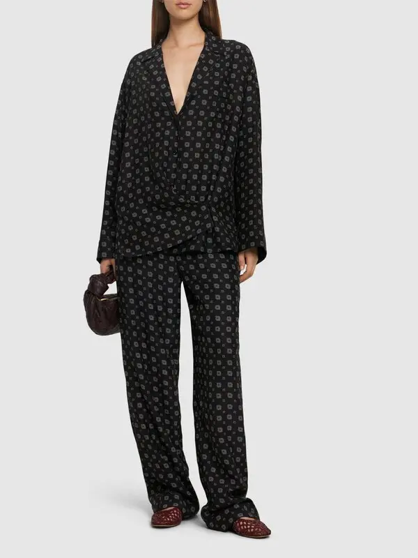 Moschino Printed Silk Satin Shirt