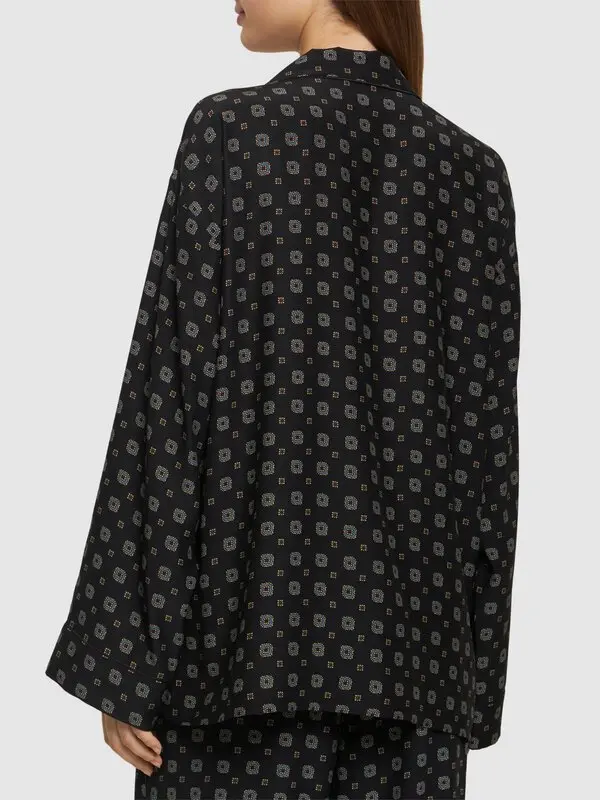 Moschino Printed Silk Satin Shirt