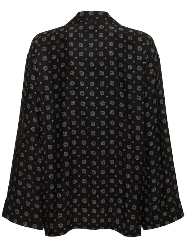 Moschino Printed Silk Satin Shirt
