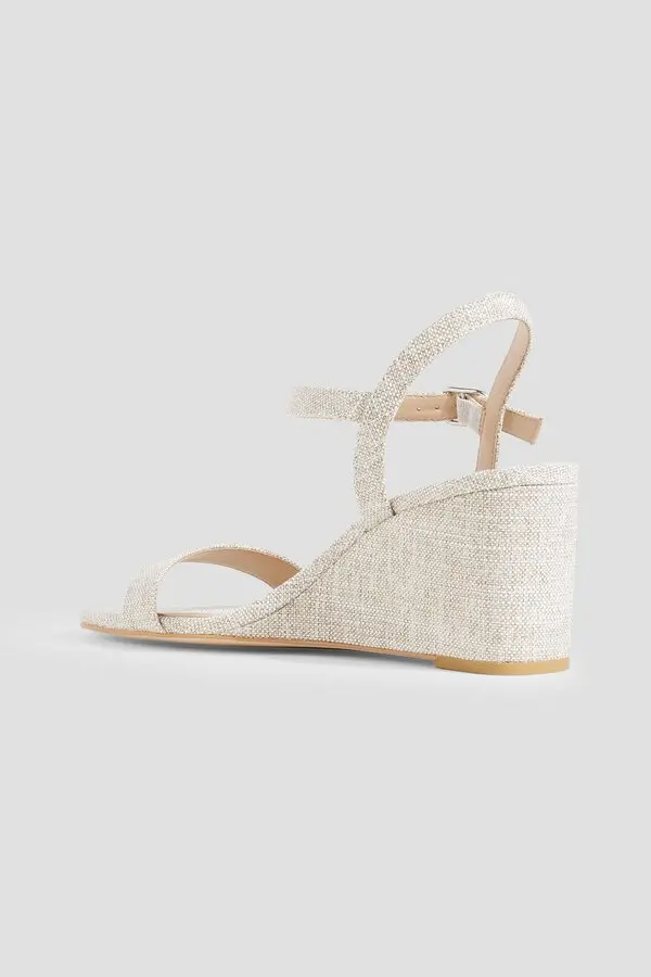 STUART WEITZMAN Dancer 75 Canvas Leather Sandals